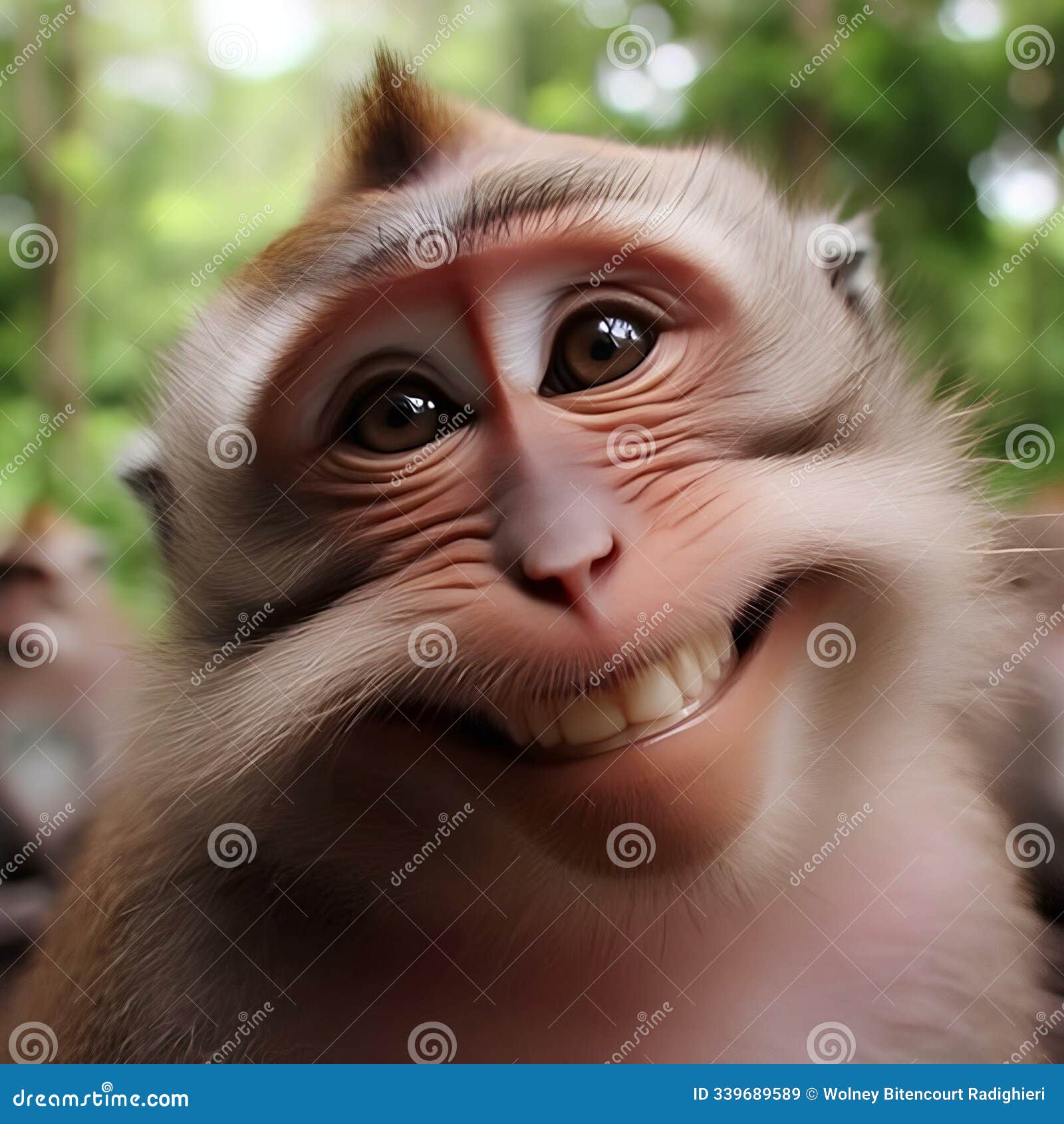 The Face of a Monkey Smiling Stock Illustration - Illustration of happy ...