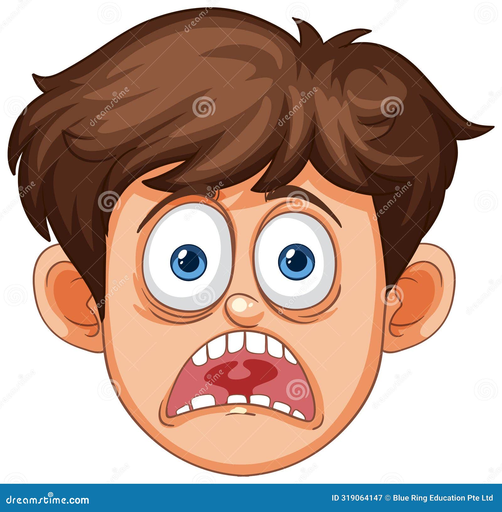 Face mostrando choque ilustração do vetor. Ilustração de cômico - 319064147