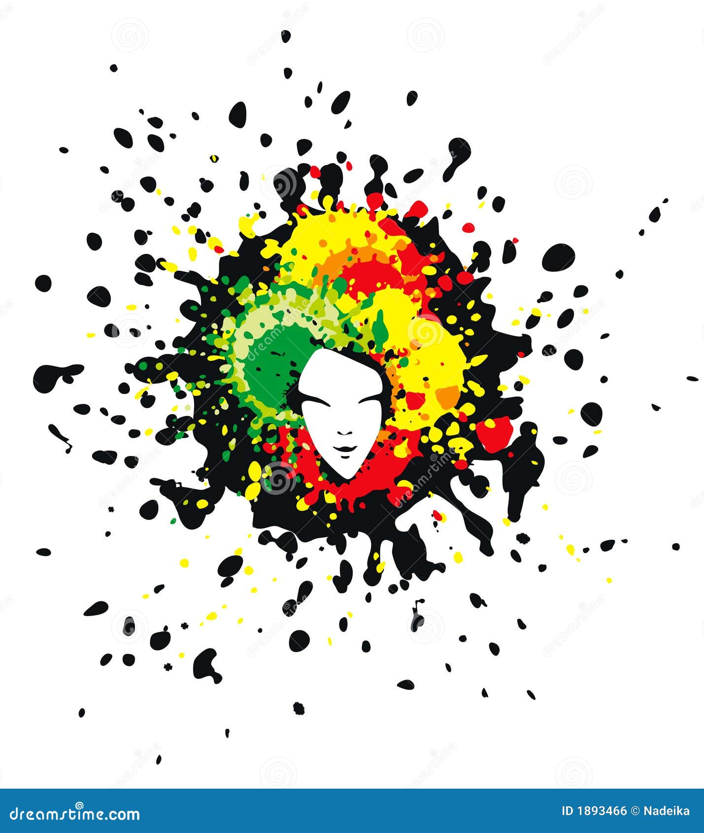 Face in multicolor spots stock vector. Illustration of artistic - 1893466