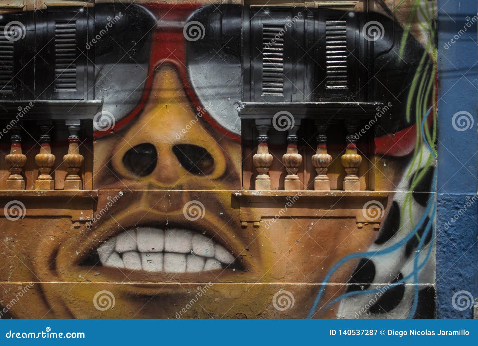 Face mural editorial photography. Illustration of mural - 140537287