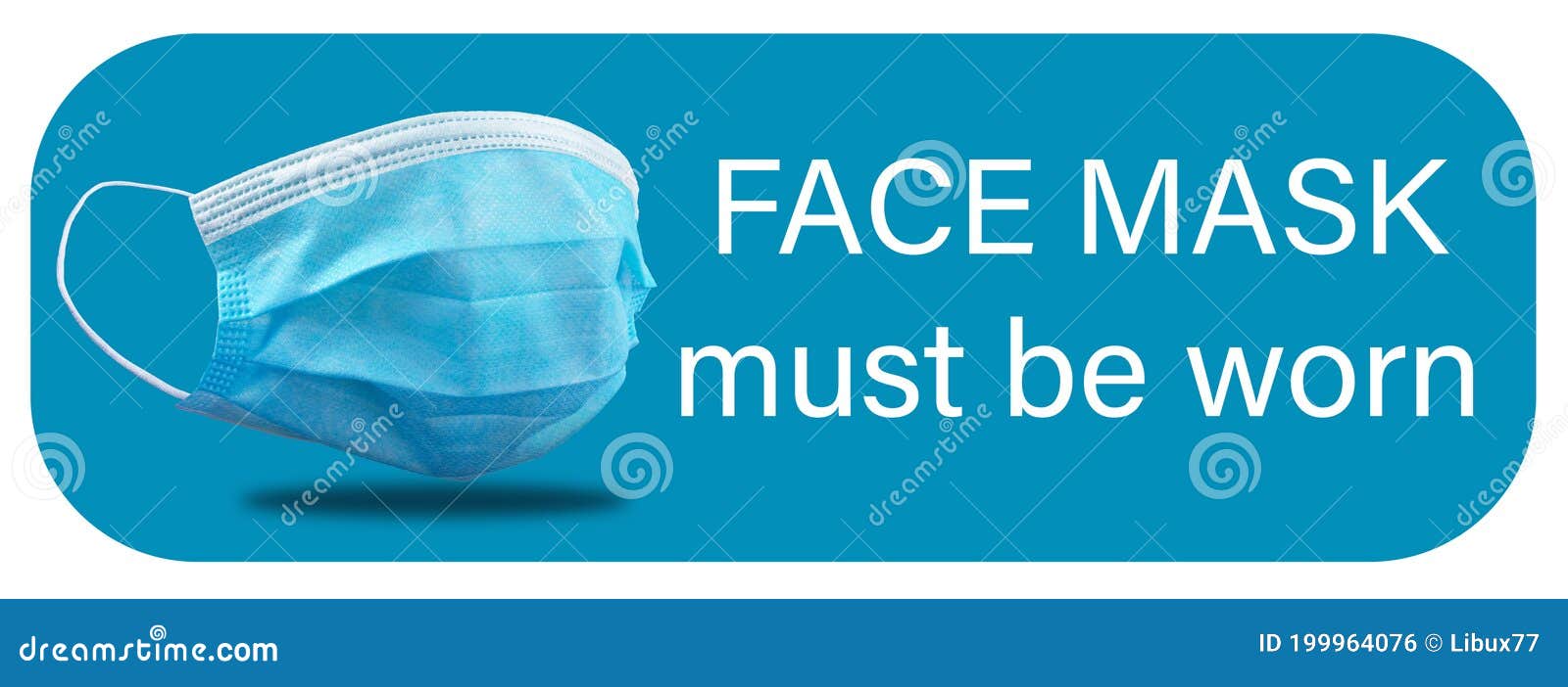 Face Must Be Worn Warning Message Face Mask Isolated on White Stock ...