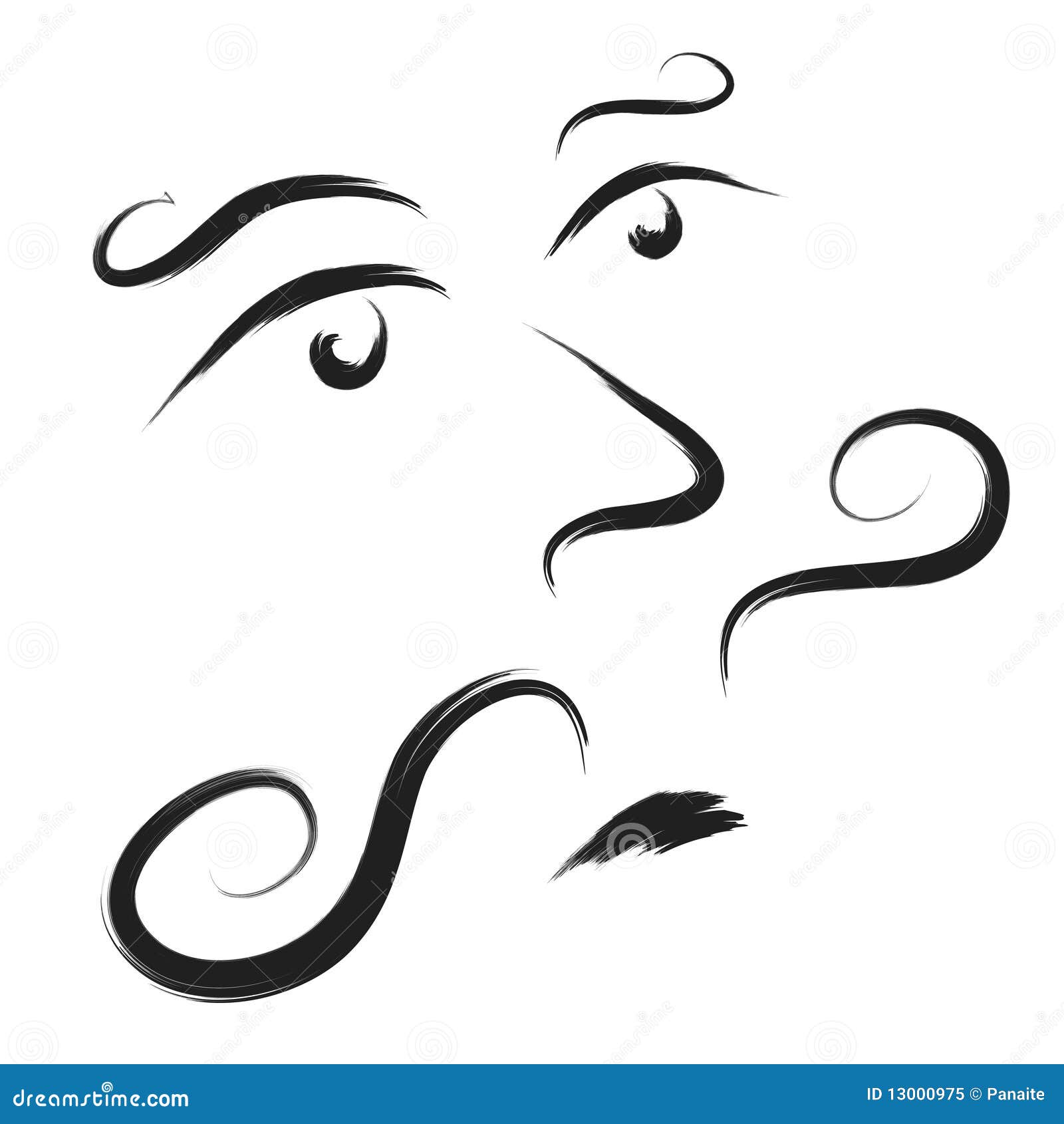 Face with mustache stock vector. Illustration of mustache - 13000975