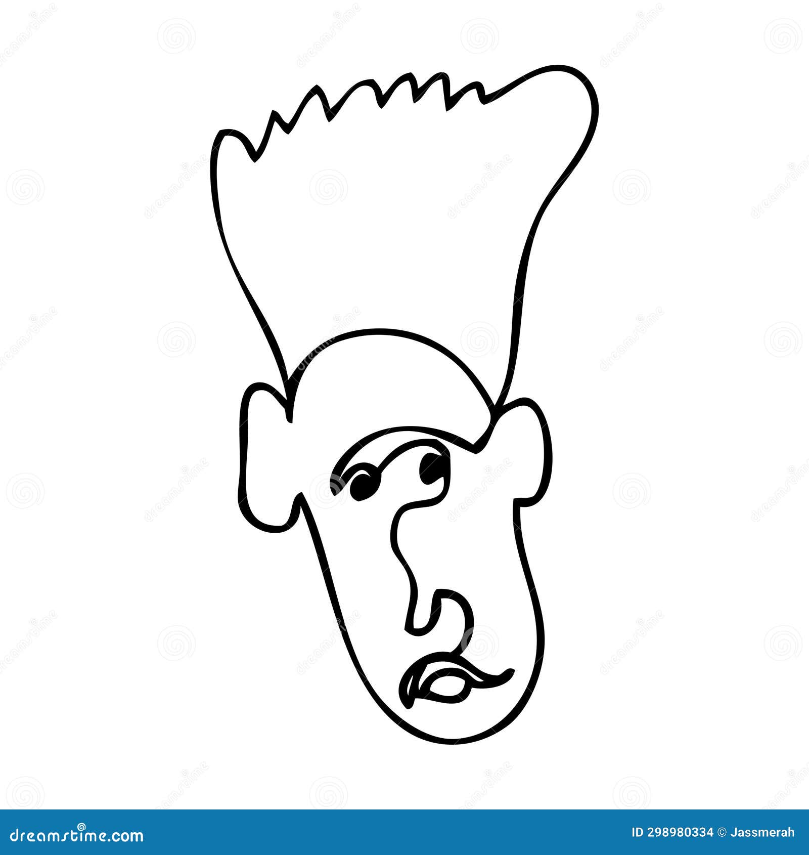 Simple Man Face Vector Sketch Single One Line Art, Continuous Stock ...