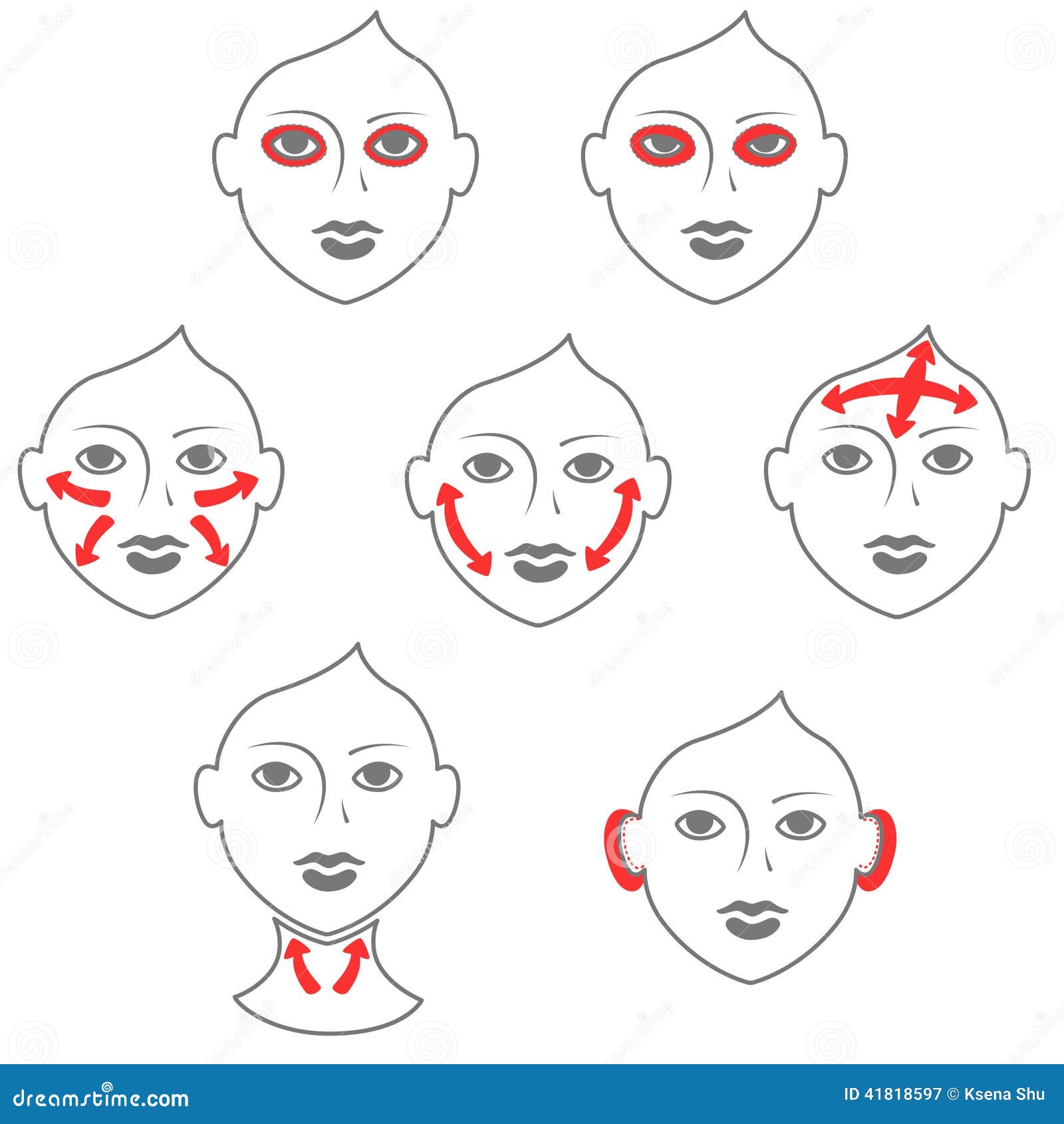 Face and Neck Plastic Surgery Stock Vector - Illustration of flat ...