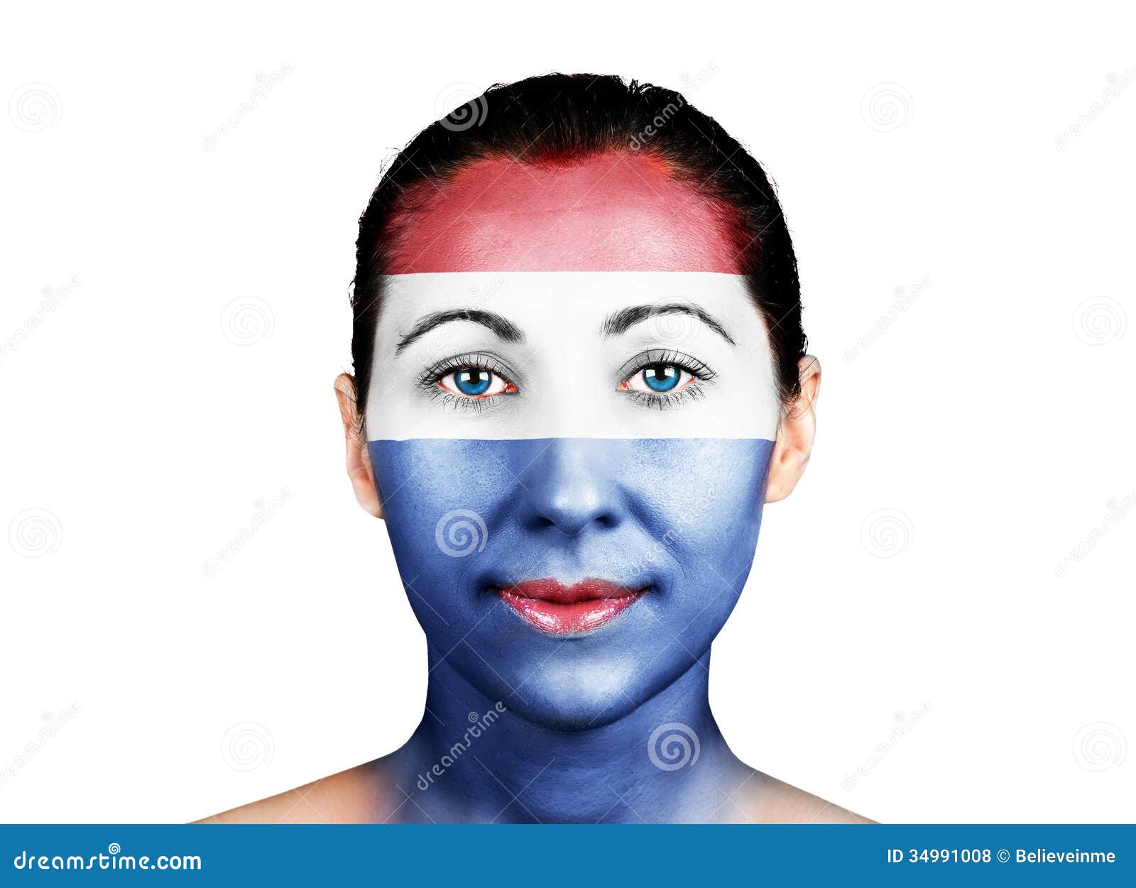 Face with the Netherlands Flag Stock Photo - Image of elegance ...