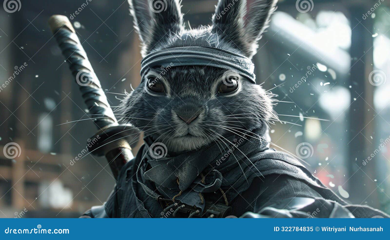 Face Ninja Bunny on Background. Generative Ai Stock Illustration ...