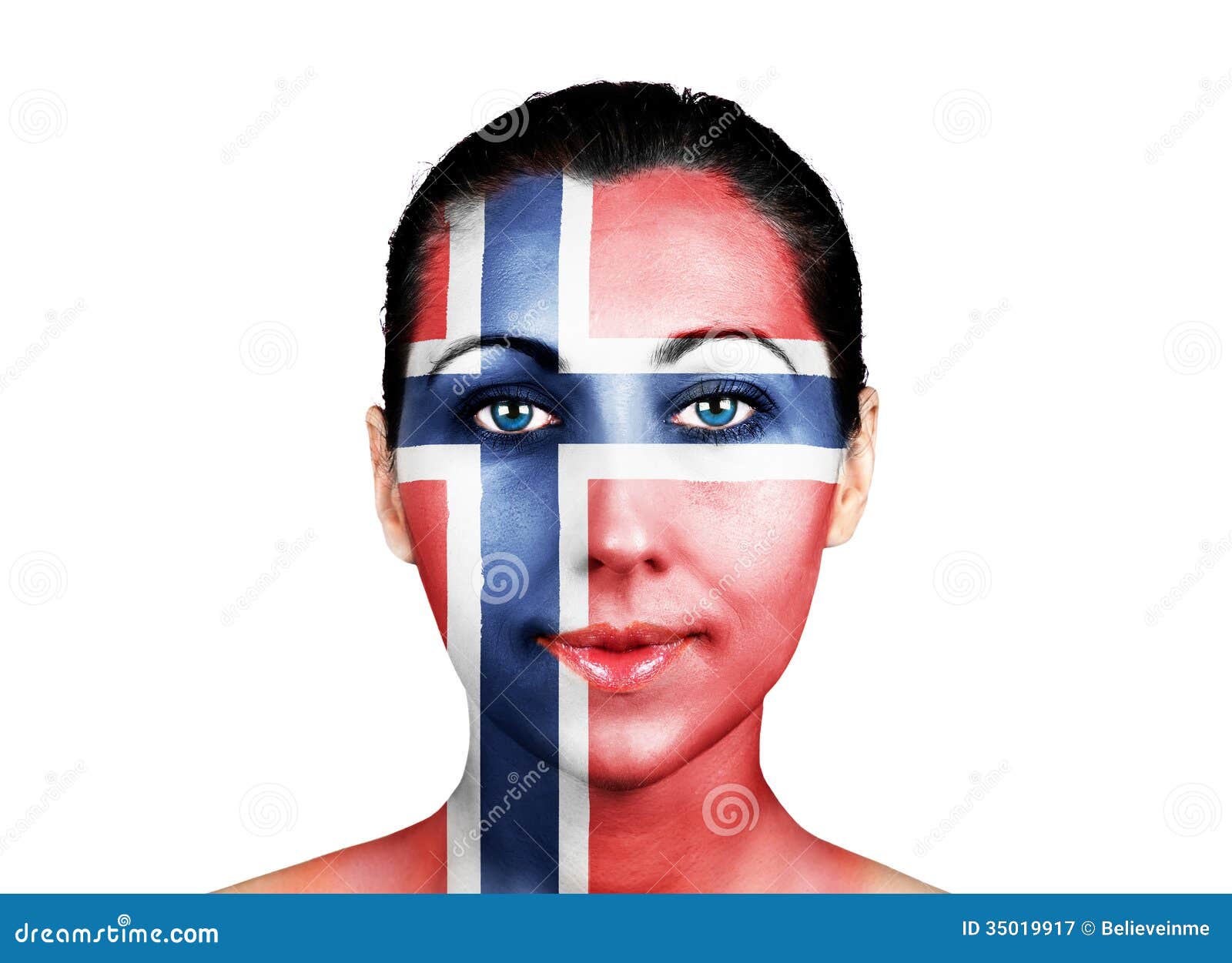 Face with the Norway flag stock image. Image of beautiful - 35019917