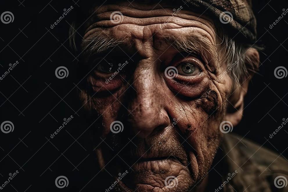 Face of Old Man Full of Scars Stock Illustration - Illustration of ...