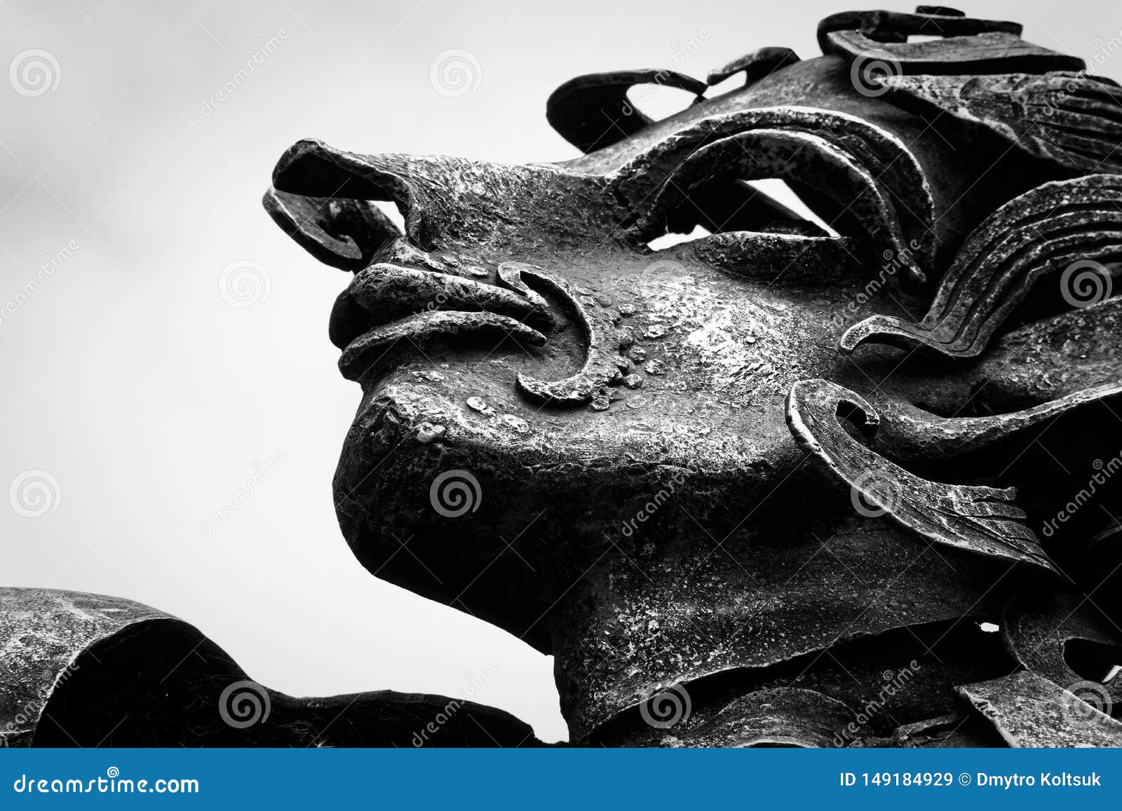 Face of an Old Rusty Statue in Public Park Stock Image - Image of ...