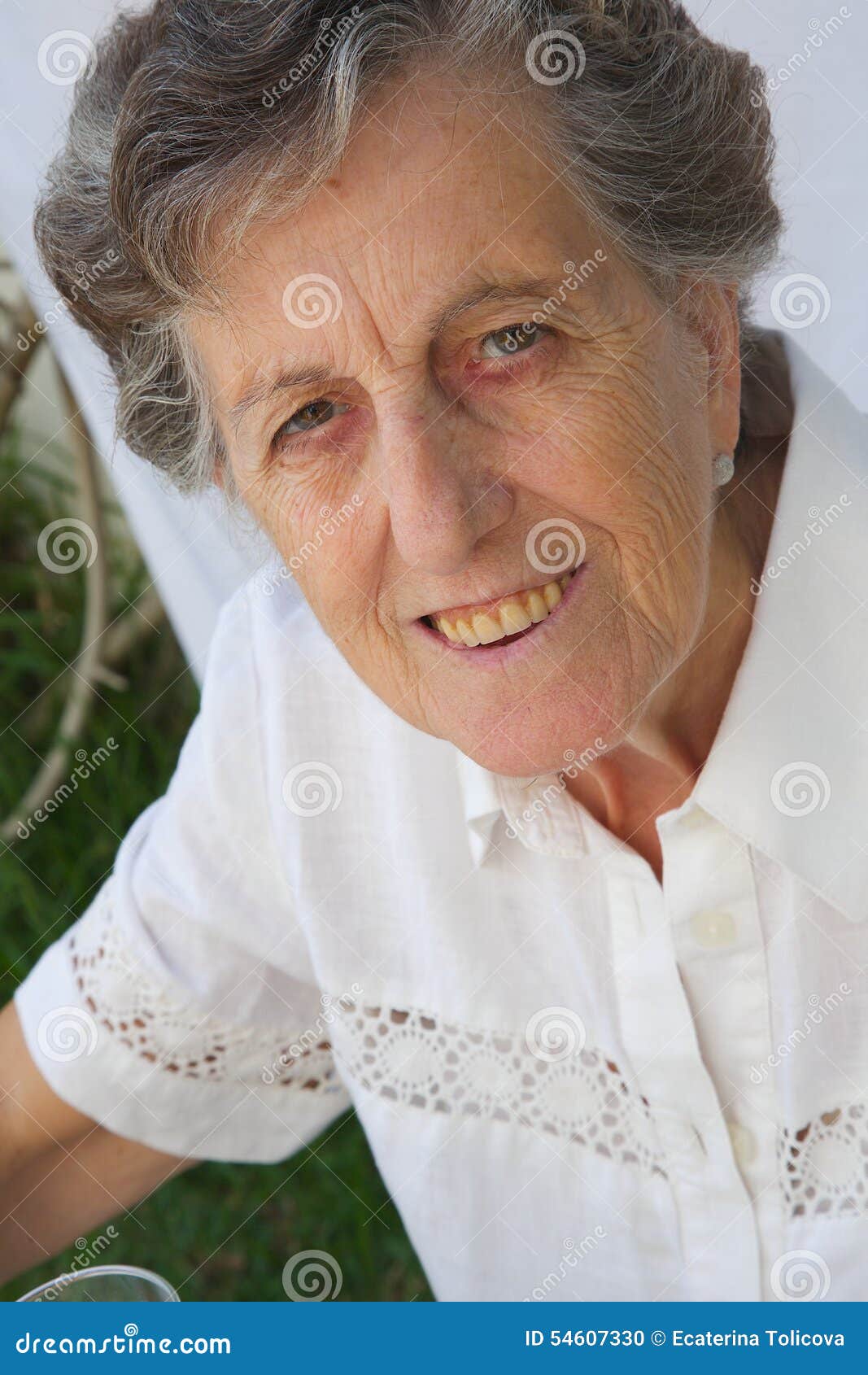 The face of an old woman stock photo. Image of satisfaction - 54607330