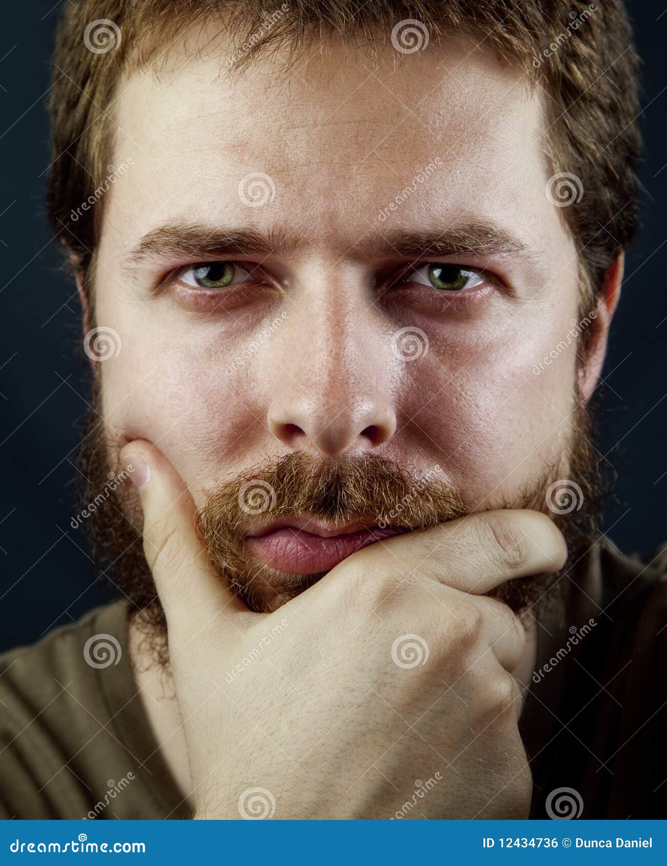 Face of One Intelligent Serious Man Stock Photo - Image of headshot ...