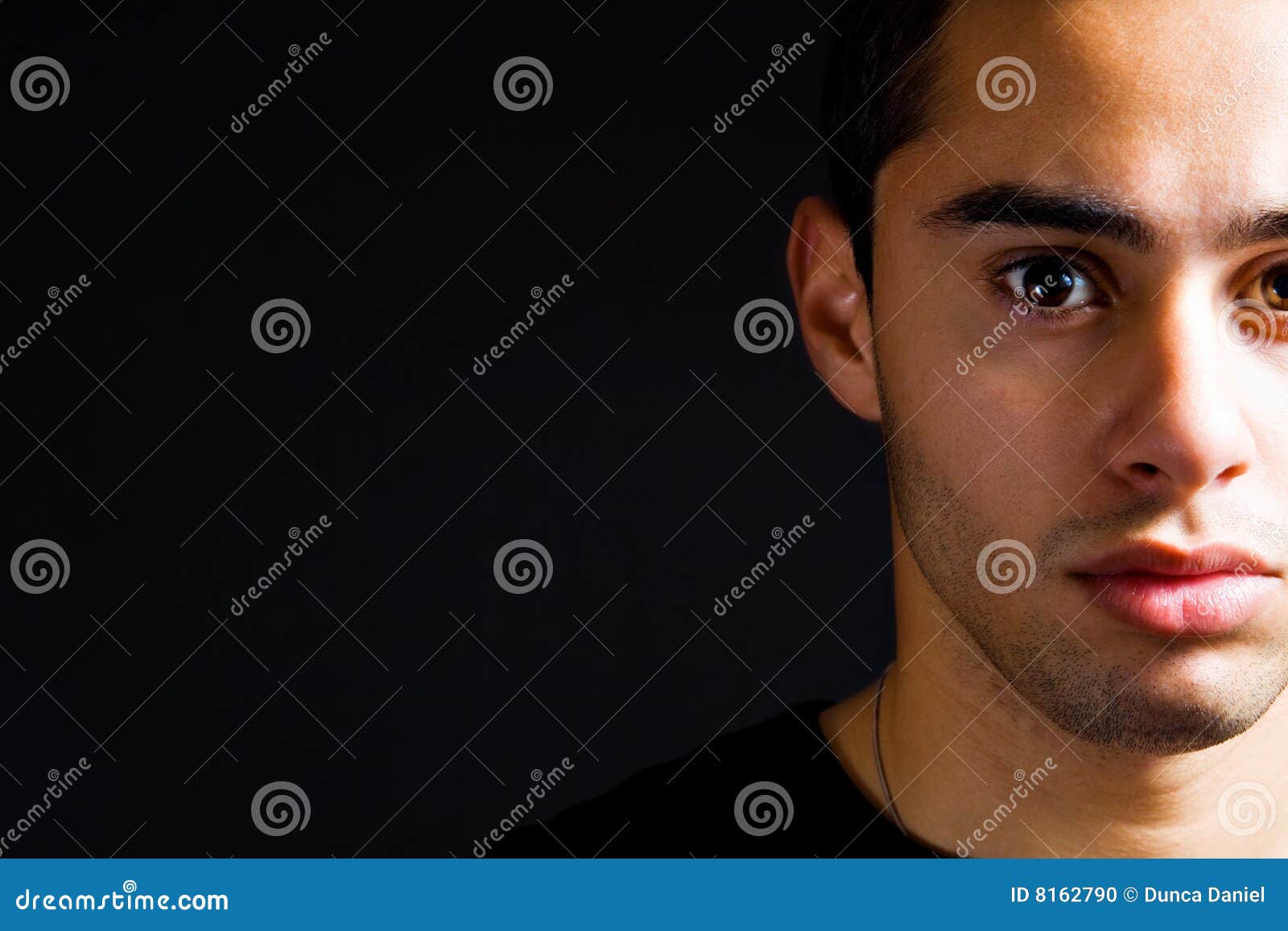 Face of One Serious Looking Man Stock Photo - Image of masculine, close ...