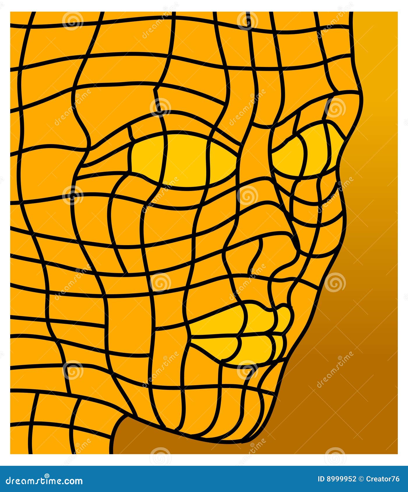 Face in orange stock vector. Illustration of skin, space - 8999952