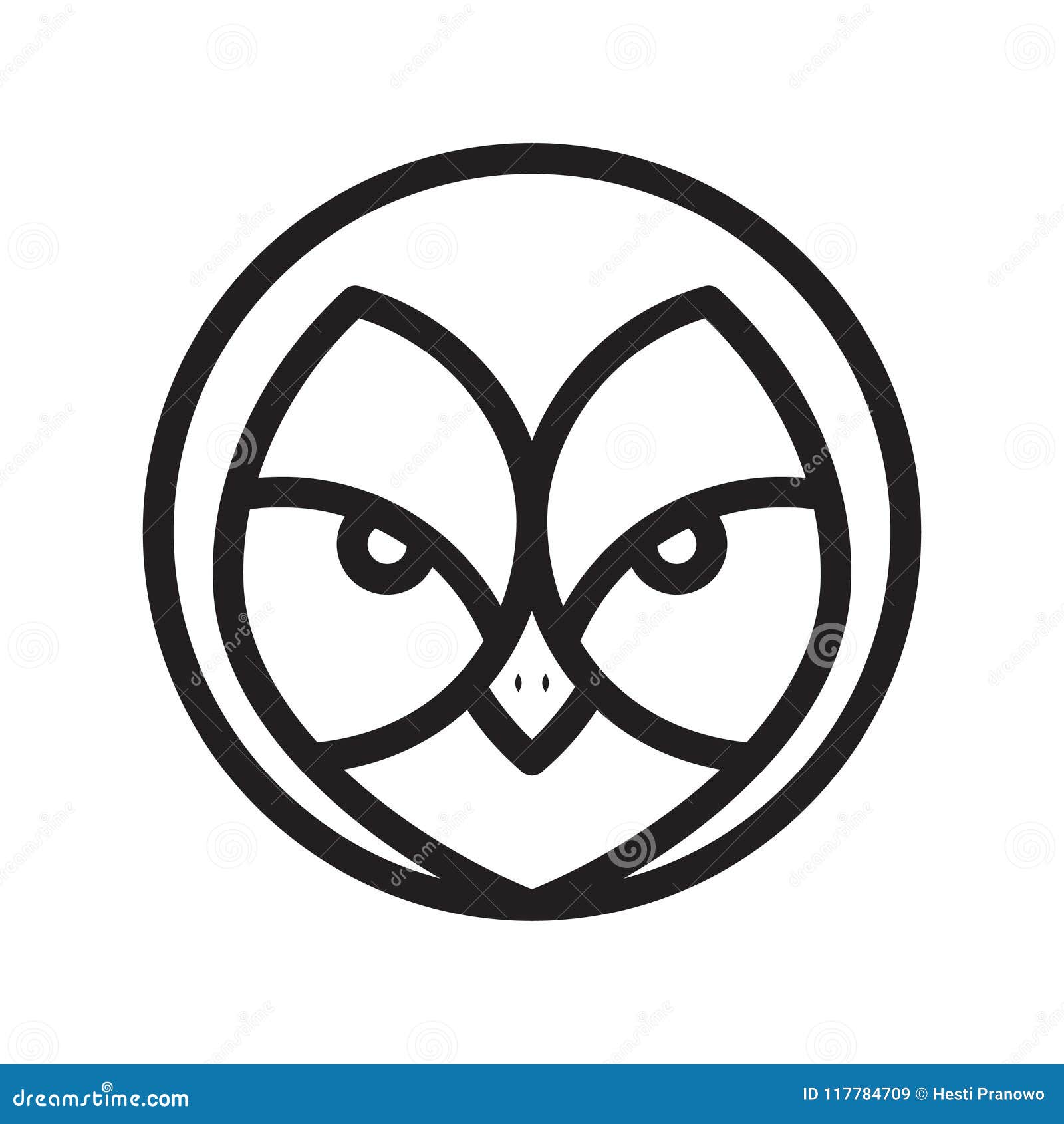 Face Owl in Line Graphic Style Icon Vector in Modern Flat. Stock Vector ...