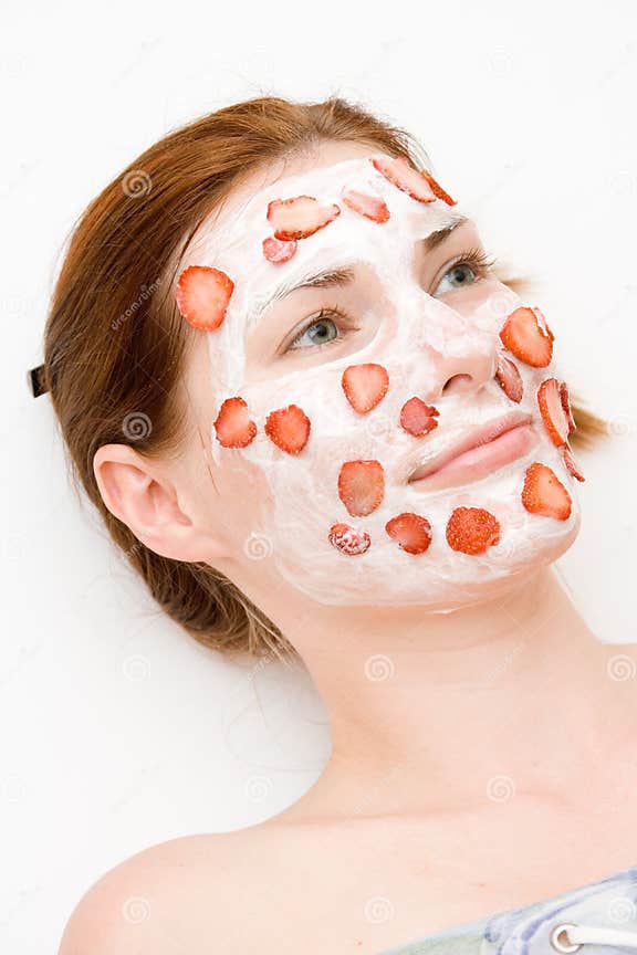 Face pack stock photo. Image of strawberry, white, wellness - 7190816