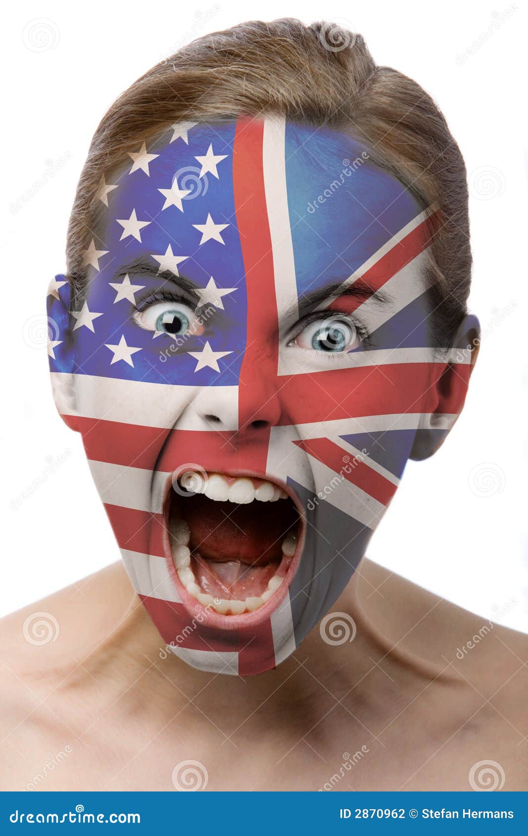 Face Paint : British and Ameri Stock Photo - Image of portrait, paint ...