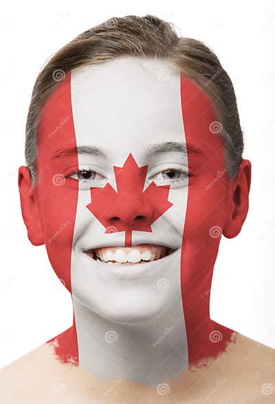 Face Paint - Flag of Canada Stock Image - Image of canadian, smile: 2884415