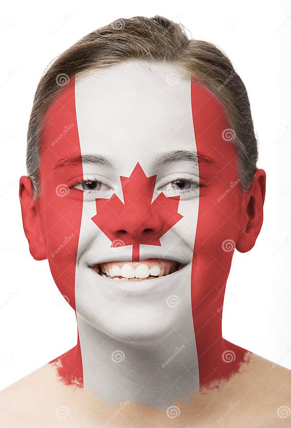 Face Paint - Flag of Canada Stock Image - Image of canadian, smile: 2884415