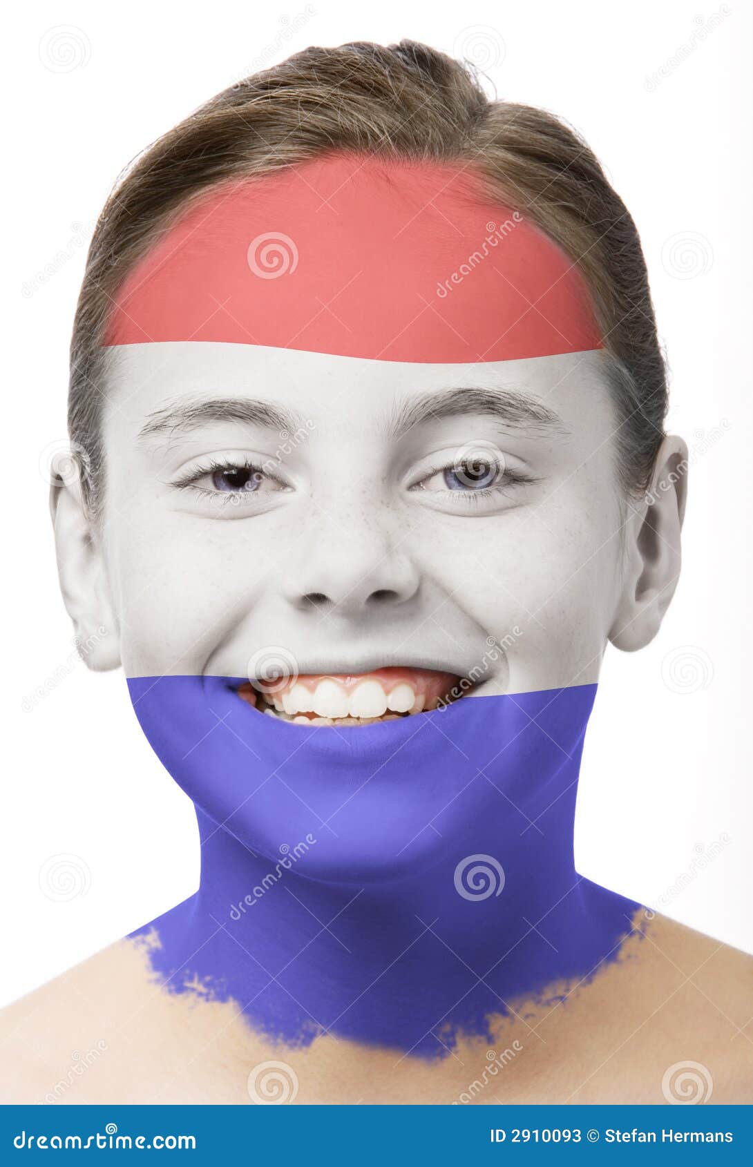 Face Paint - Flag of Holland Stock Image - Image of cute, camera: 2910093