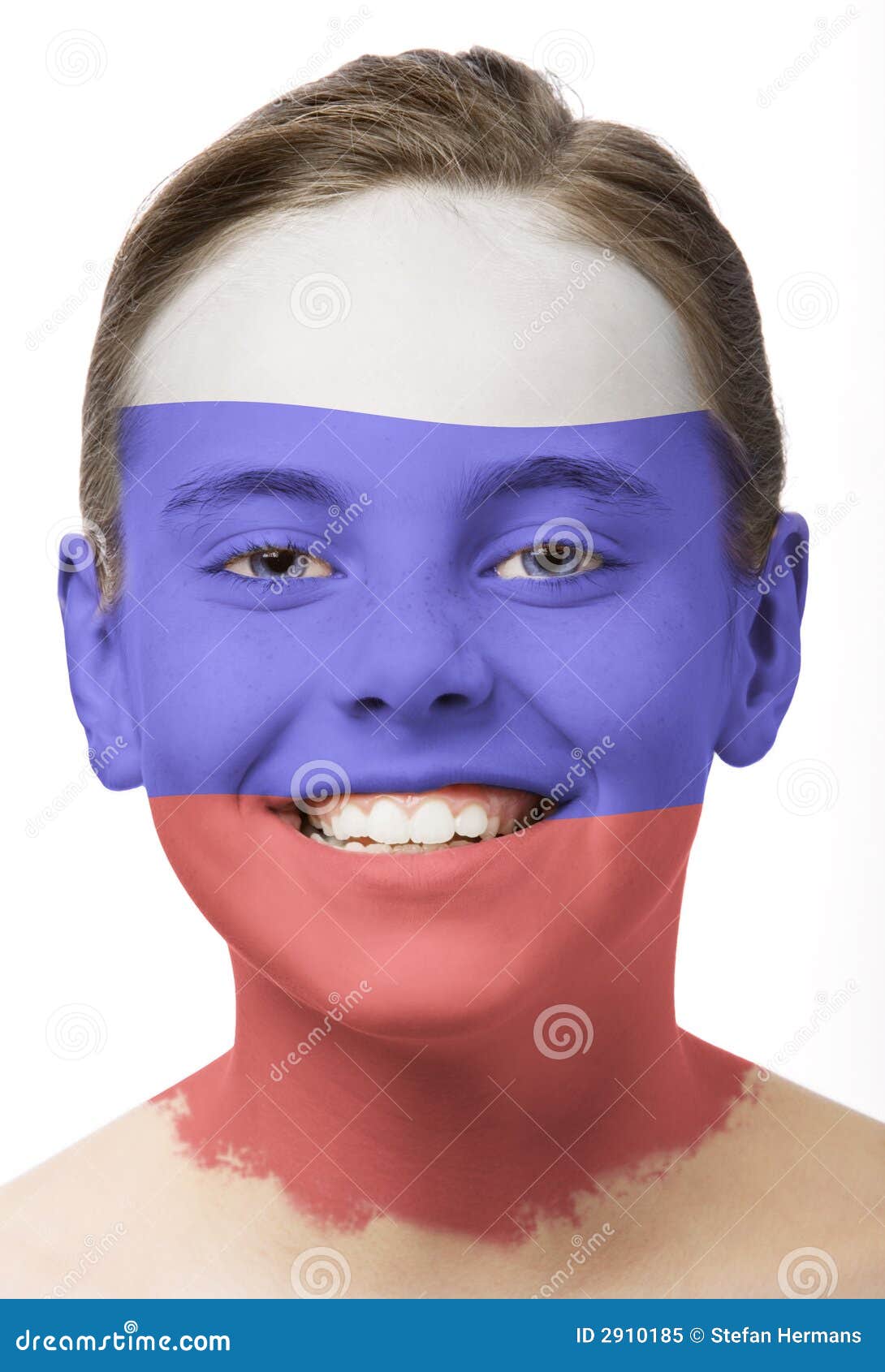 Face Paint - Flag of Russia Stock Image - Image of paint, teenager: 2910185
