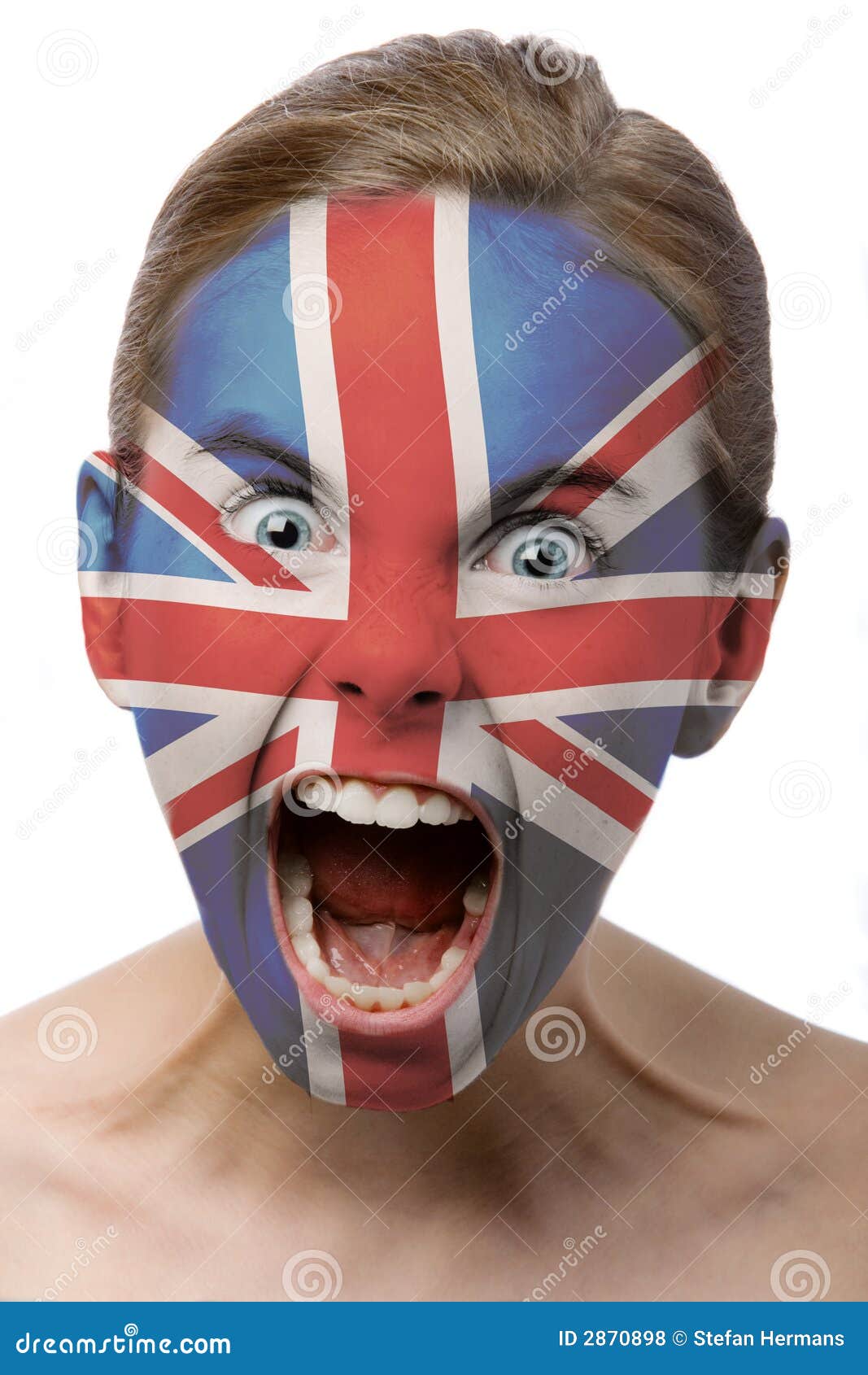 Face Paint : Girl with British Stock Photo - Image of girl, facial: 2870898