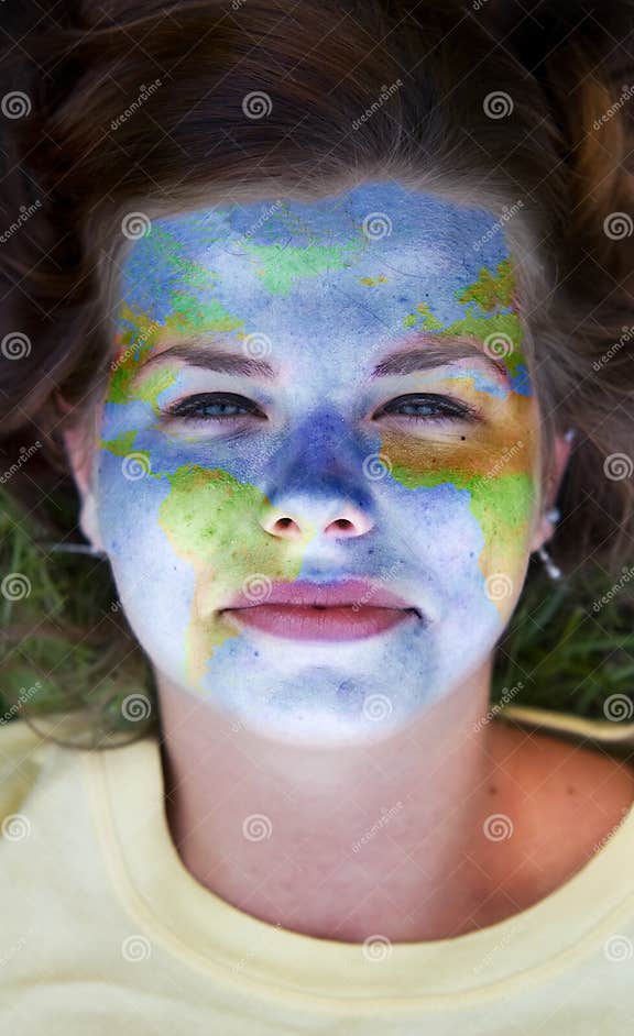 Face paint - world stock image. Image of chart, earth - 8494479