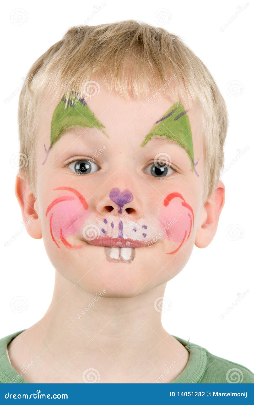 Face Painted Rabbit stock photo. Image of closeup, youth - 14051282