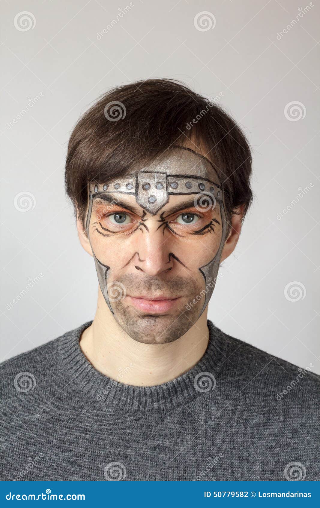 Face painting gladiator stock photo. Image of slav, event - 50779582