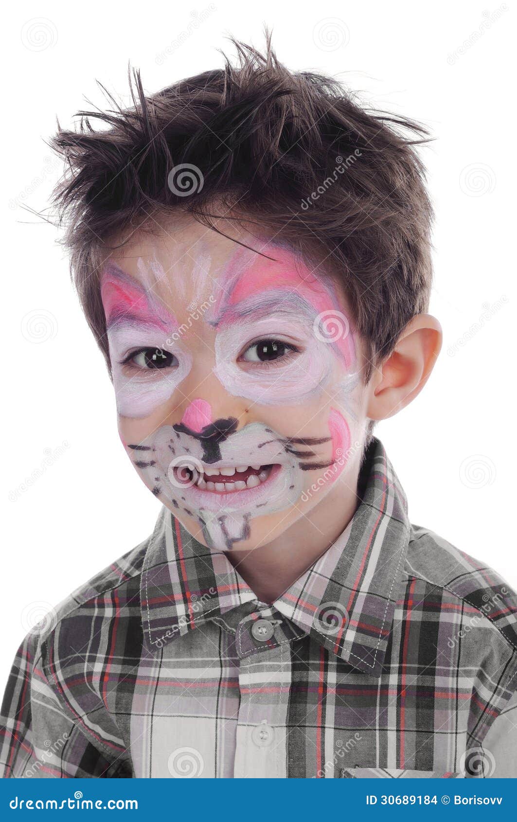 Face painting of rabbit stock photo. Image of happiness - 30689184