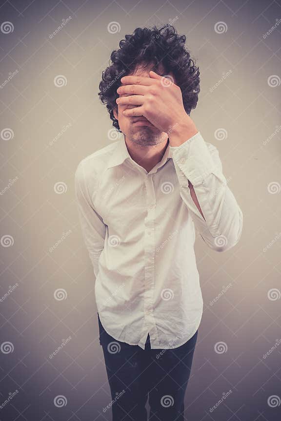 Face palm stock photo. Image of male, palm, sigh, desaturated - 37925832