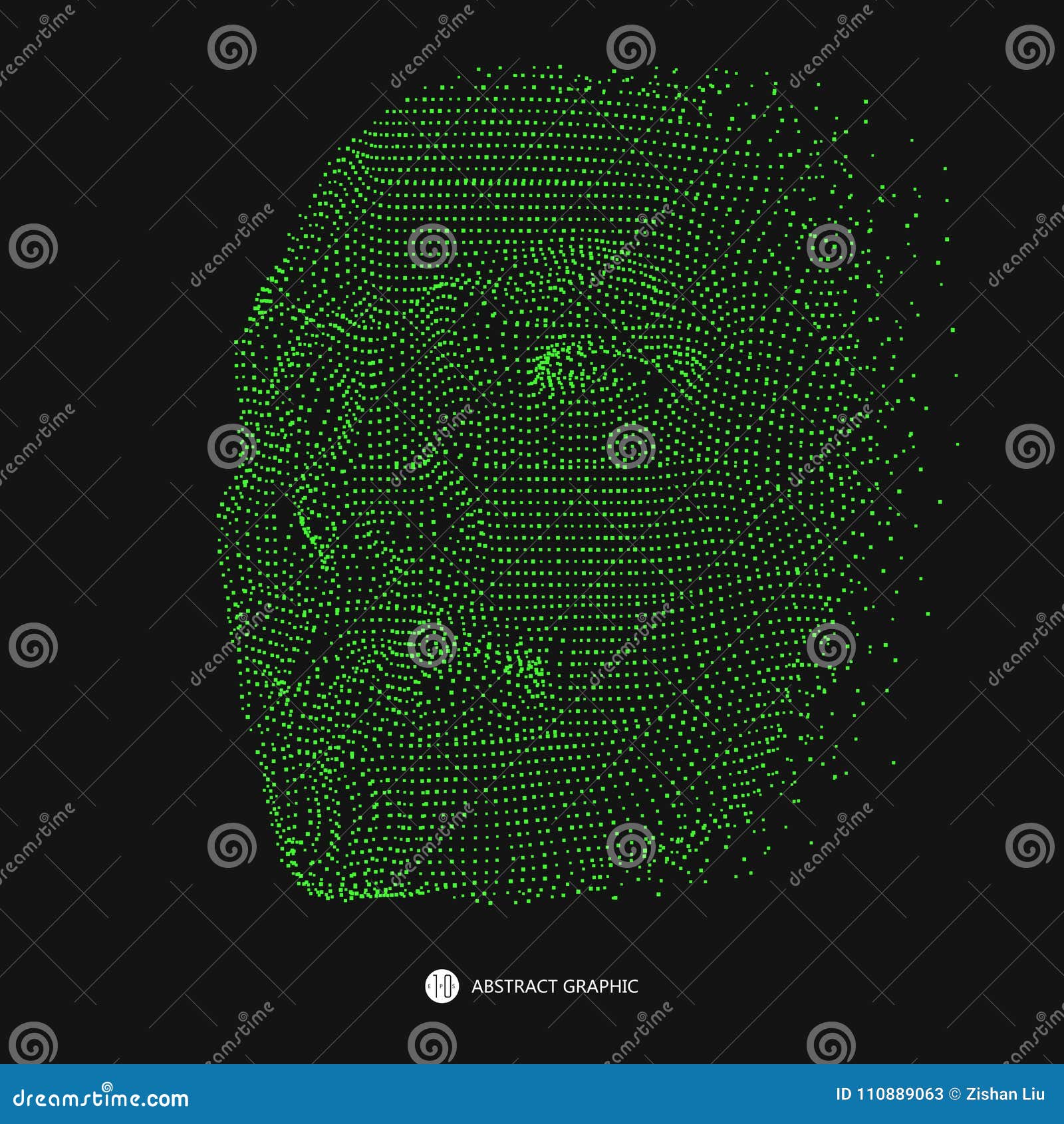 A Face Pattern Consisting of Dots. Stock Vector - Illustration of ...