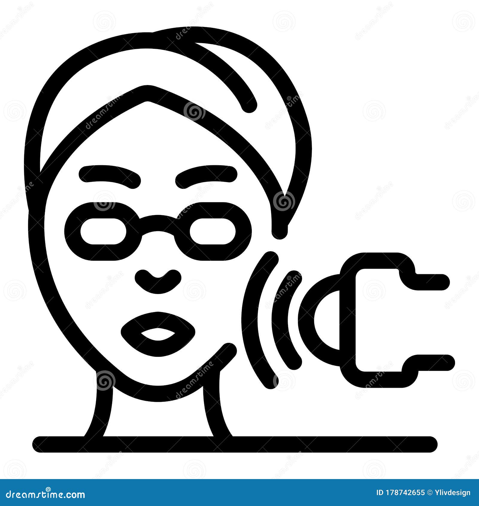 Face and Peeling Device Icon, Outline Style Stock Vector - Illustration ...