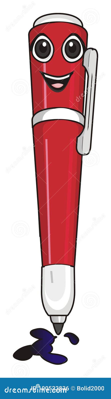 Face of pen with ink stock illustration. Illustration of funny - 100522836
