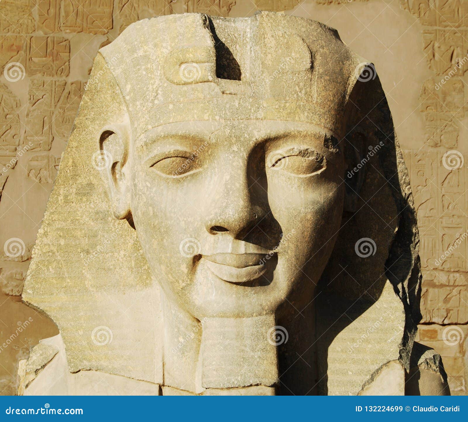 Face of pharaoh in Luxor stock image. Image of egypt - 132224699