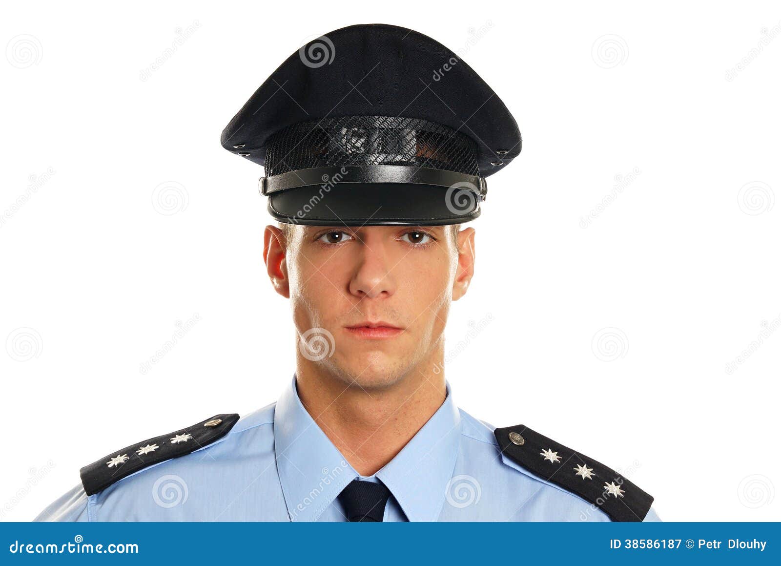 Face of policeman close-up stock image. Image of shirt - 38586187