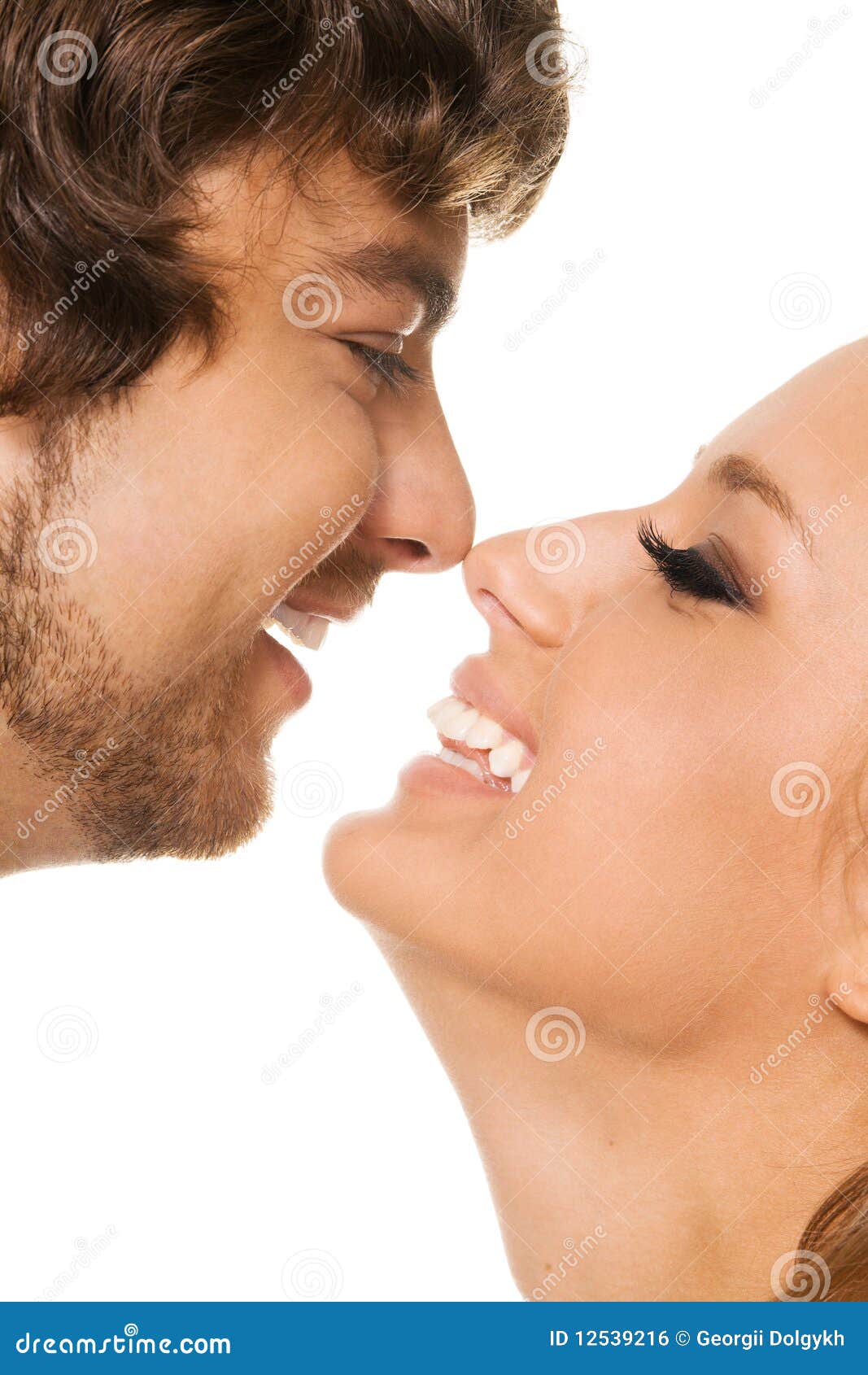Face Portrait of a Beautiful Couple Stock Photo - Image of laughing ...