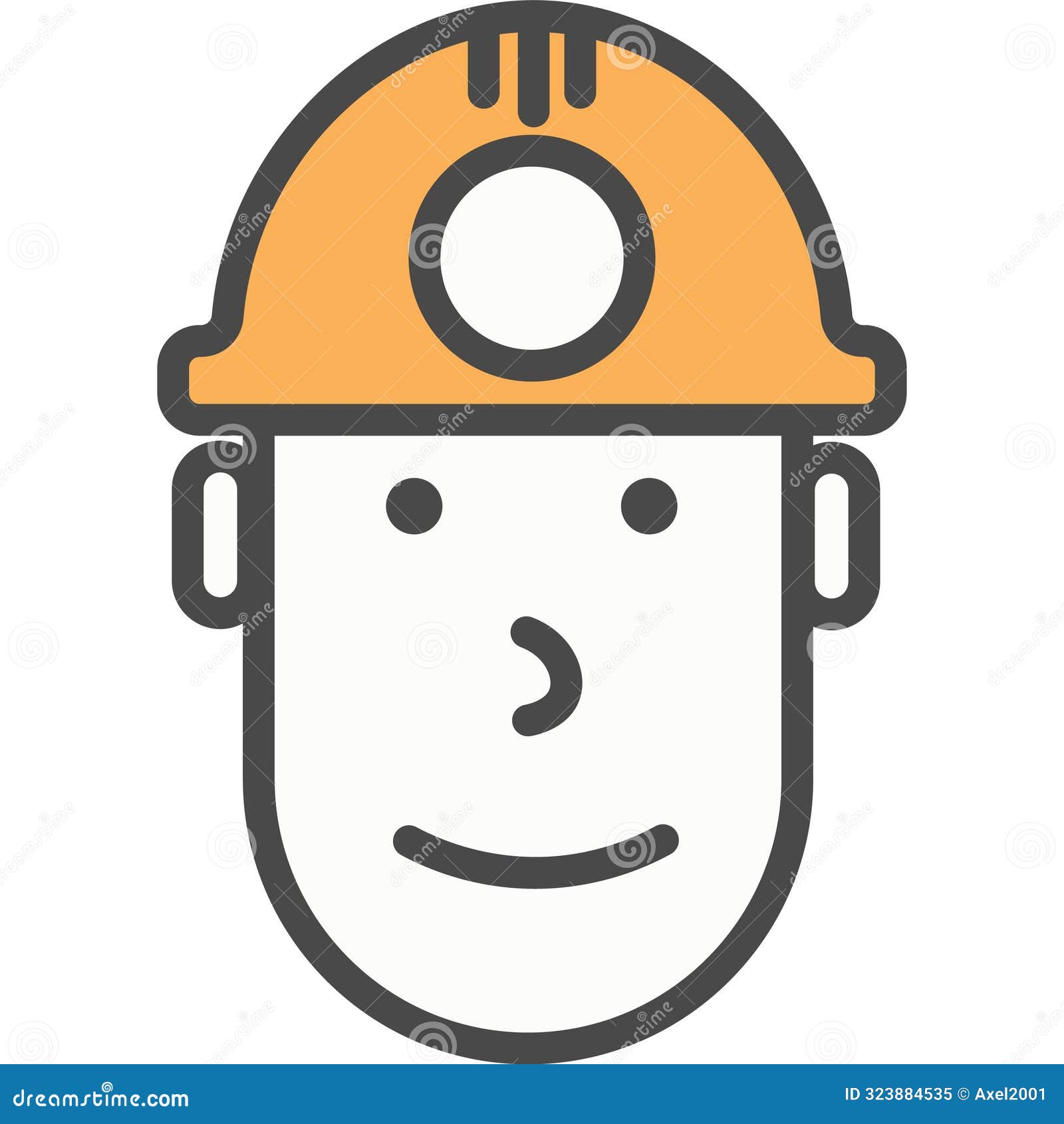 Face Portrait of Workman in Helmet Vector Icon Stock Vector ...