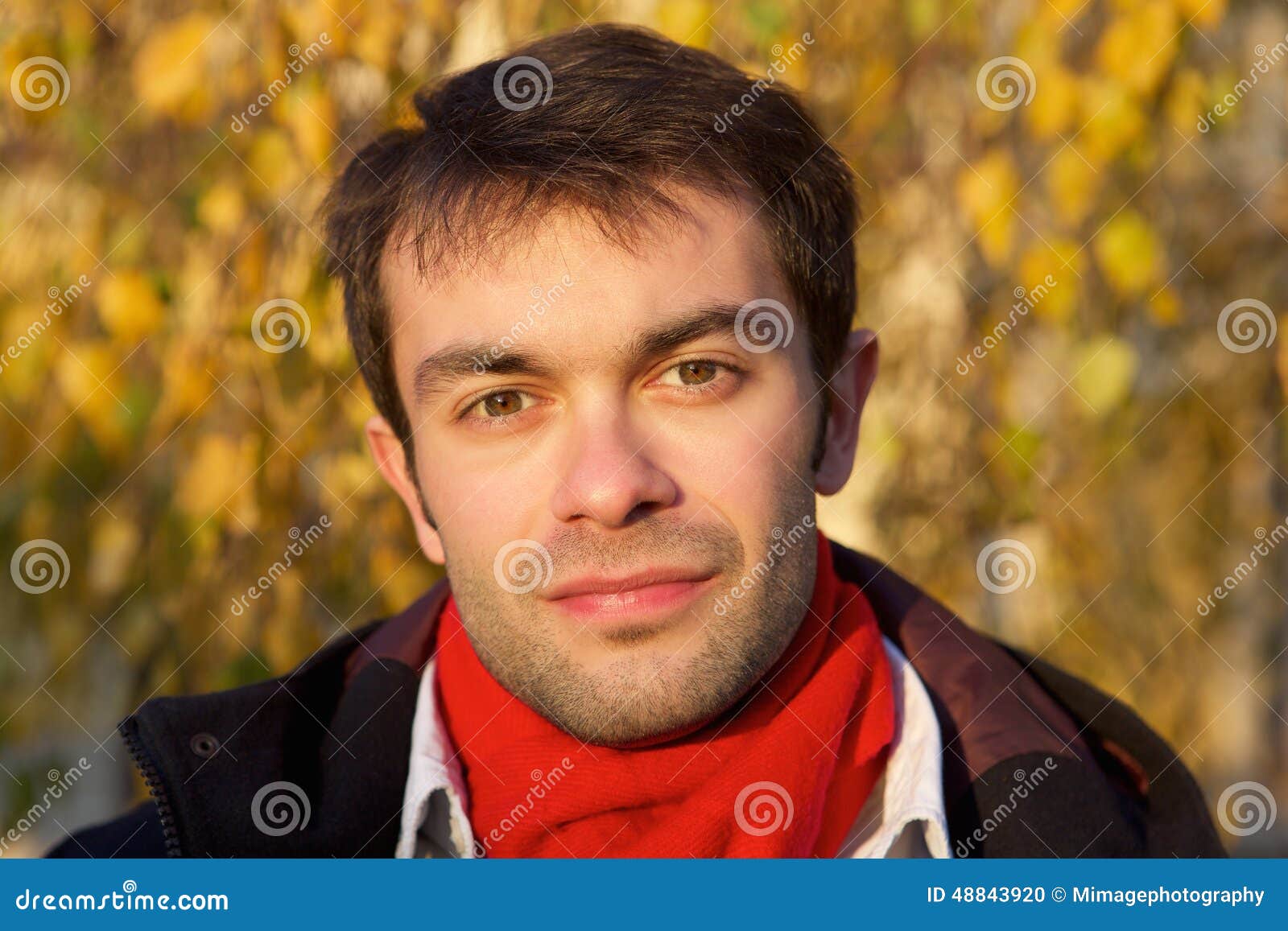 Face Portrait of a Young Man with Scarf Stock Photo - Image of cool ...