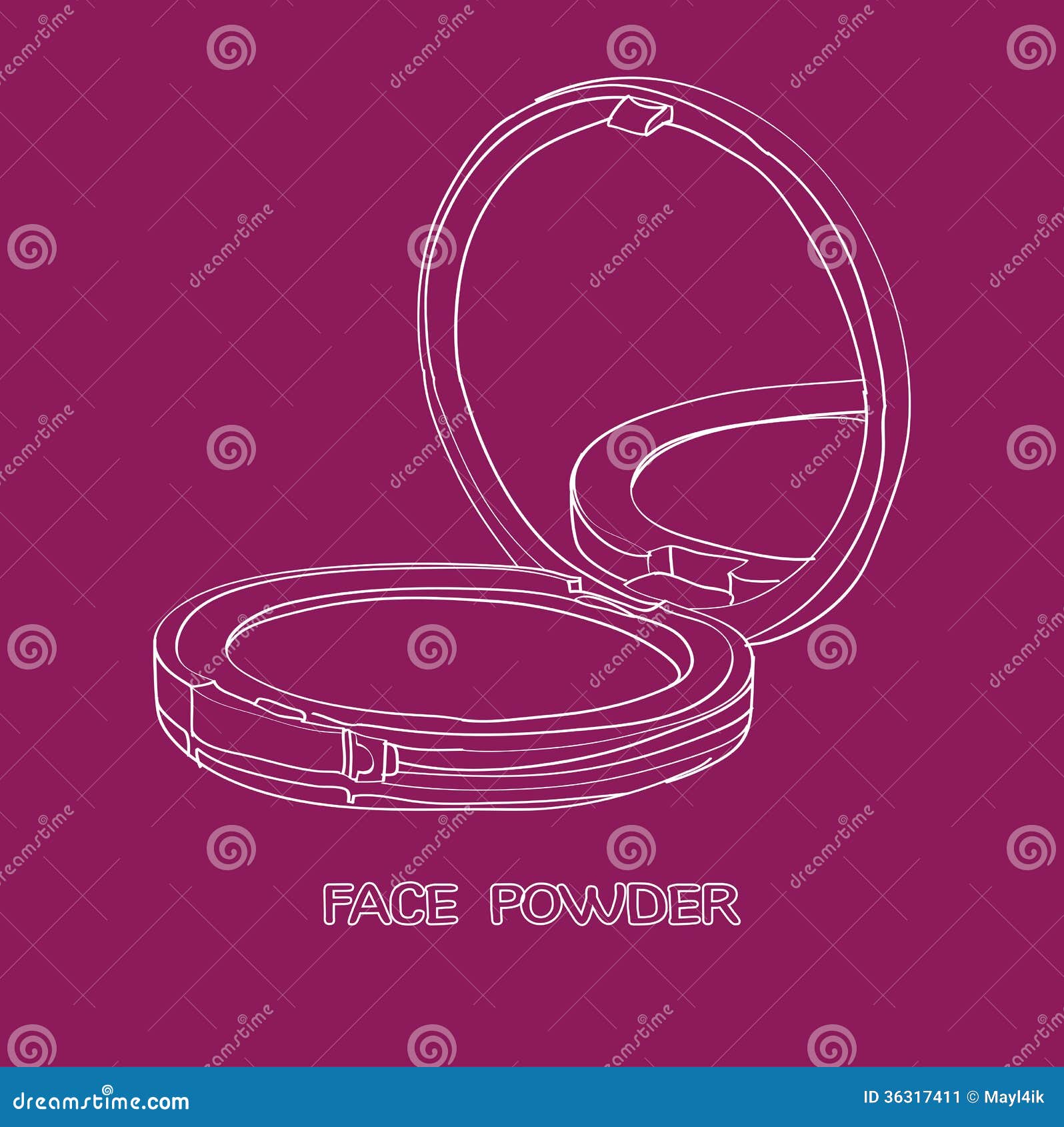 Face powder stock vector. Illustration of beauty, facial - 36317411