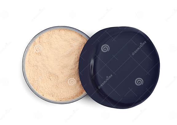 Face Powder Isolated on White, Top View Stock Photo - Image of facial ...