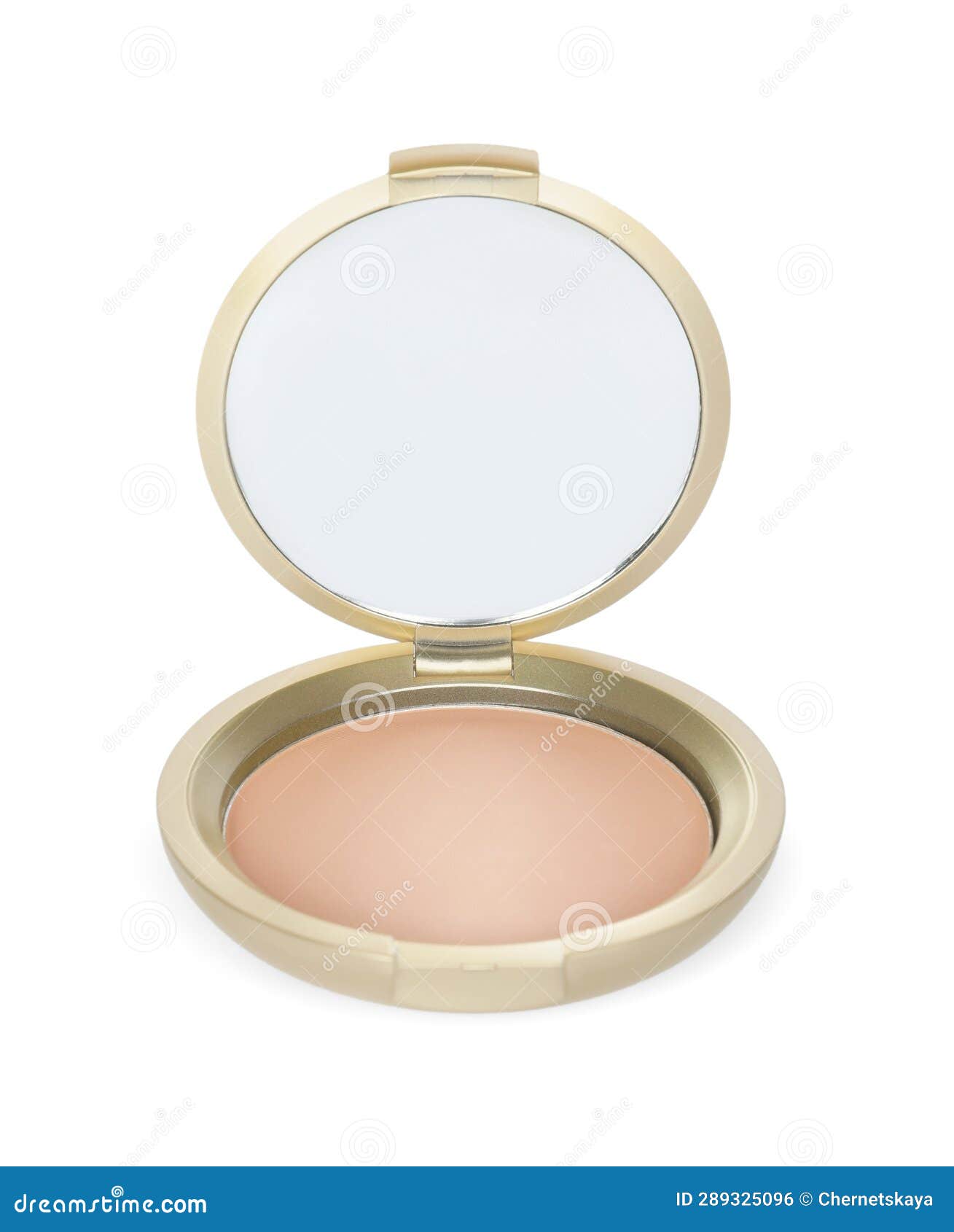 Face Powder with Mirror Isolated on White Stock Photo - Image of mirror ...