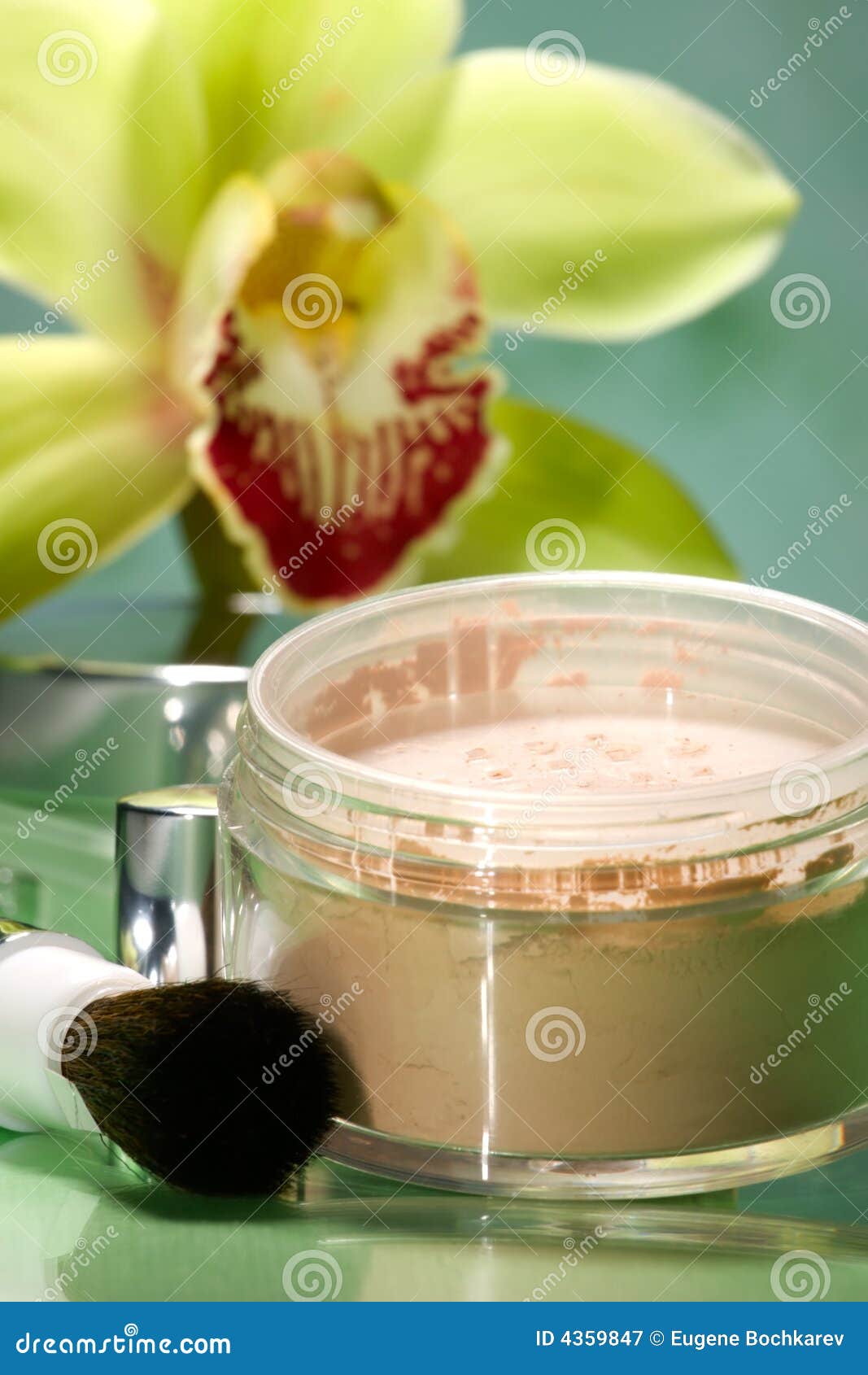 Face Powder and Orchid Flower Stock Image - Image of flower, bright ...