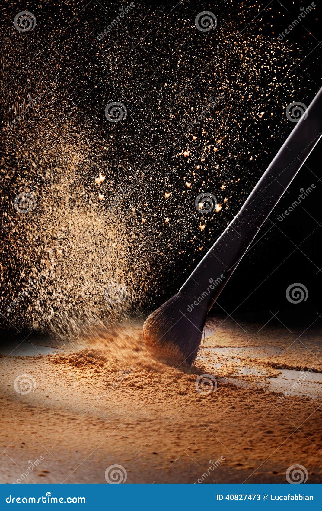 Face Powder and Professional Make Up Brush Stock Image - Image of ...