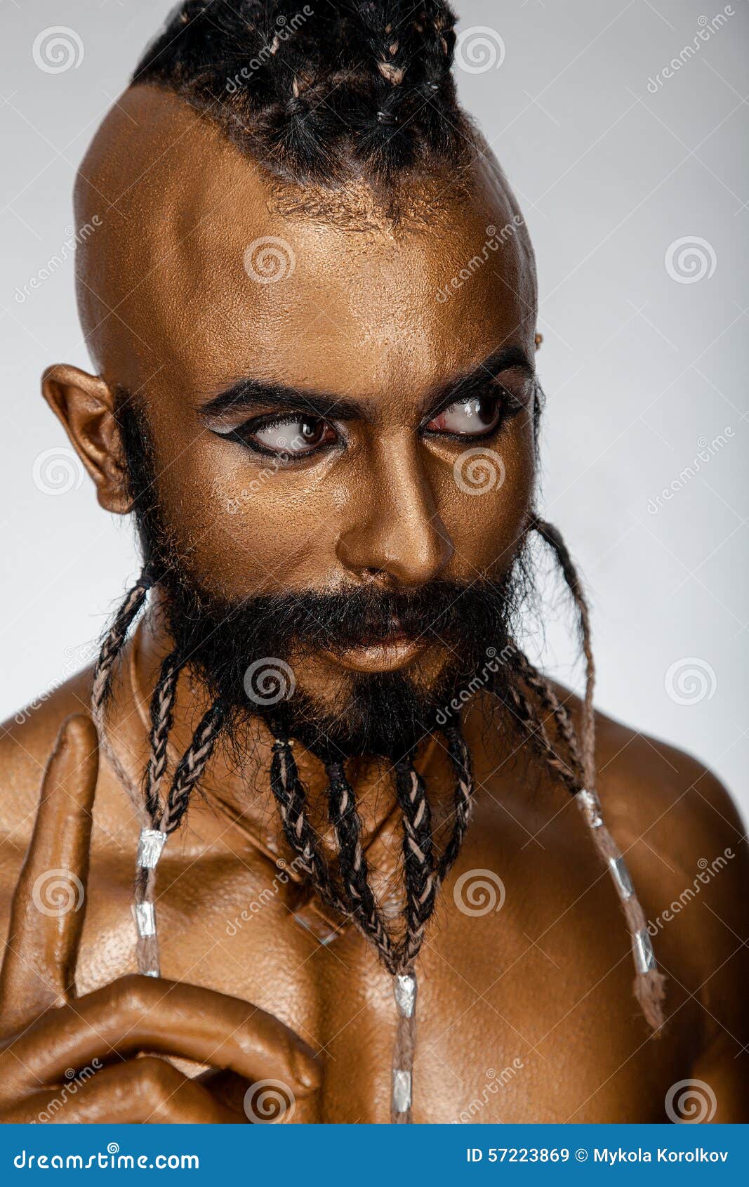 Face Powerful Gold Arab Warrior 7. Stock Image - Image of gladiator ...