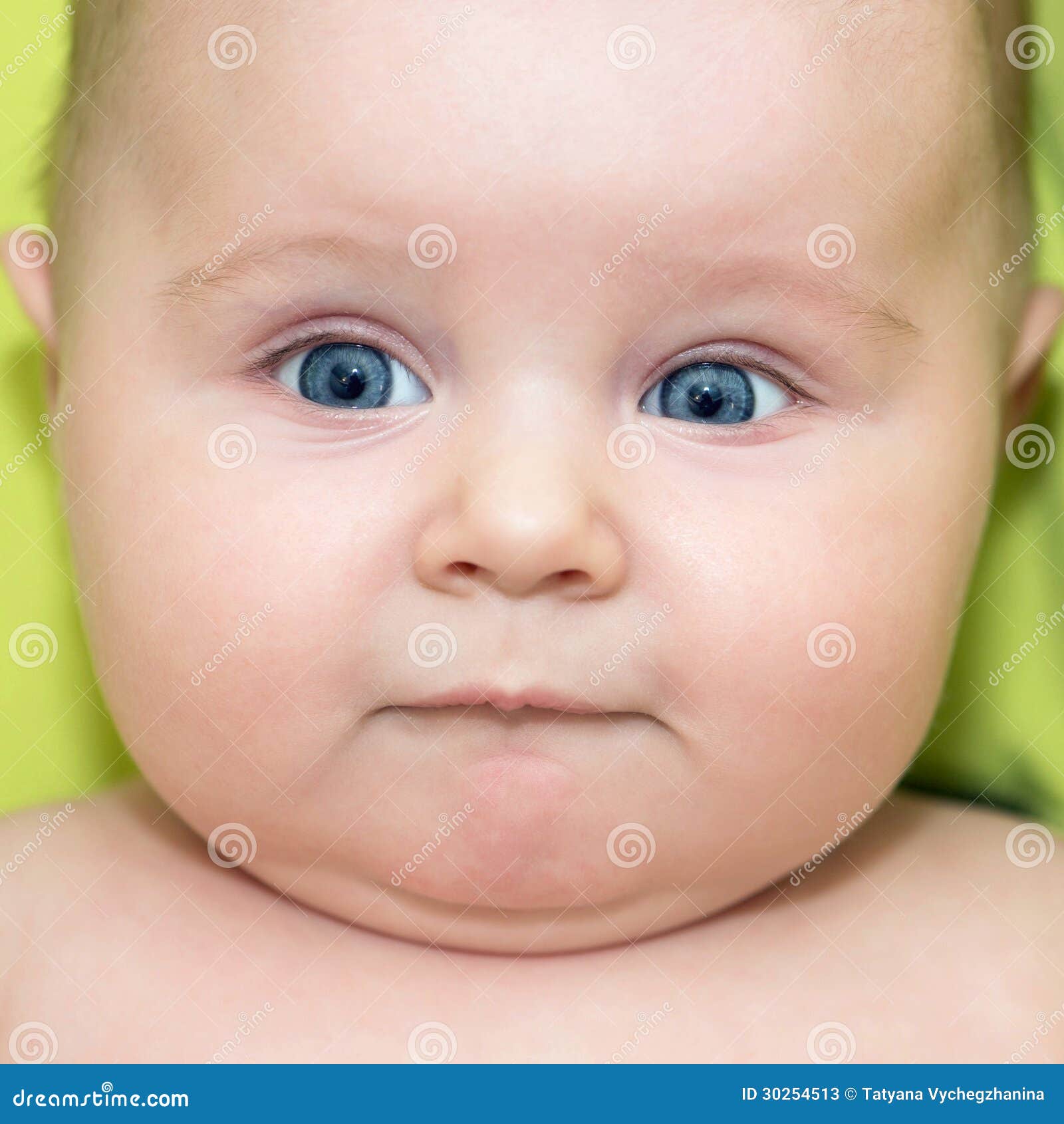 Face of Nice Blue-eyed Baby Stock Image - Image of curious, closeup ...