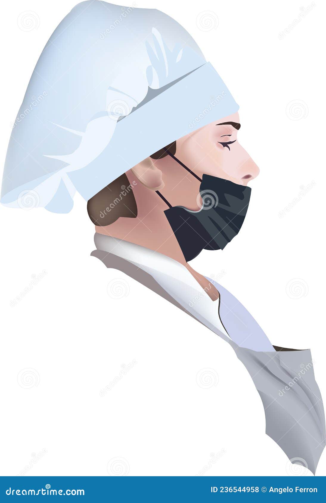 Face Profile of Cook in Uniform with Hat - Stock Vector - Illustration ...