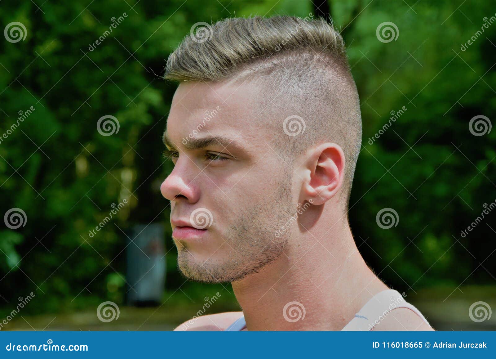 Face Profile of a Serious Model Stock Image - Image of intimate, head ...