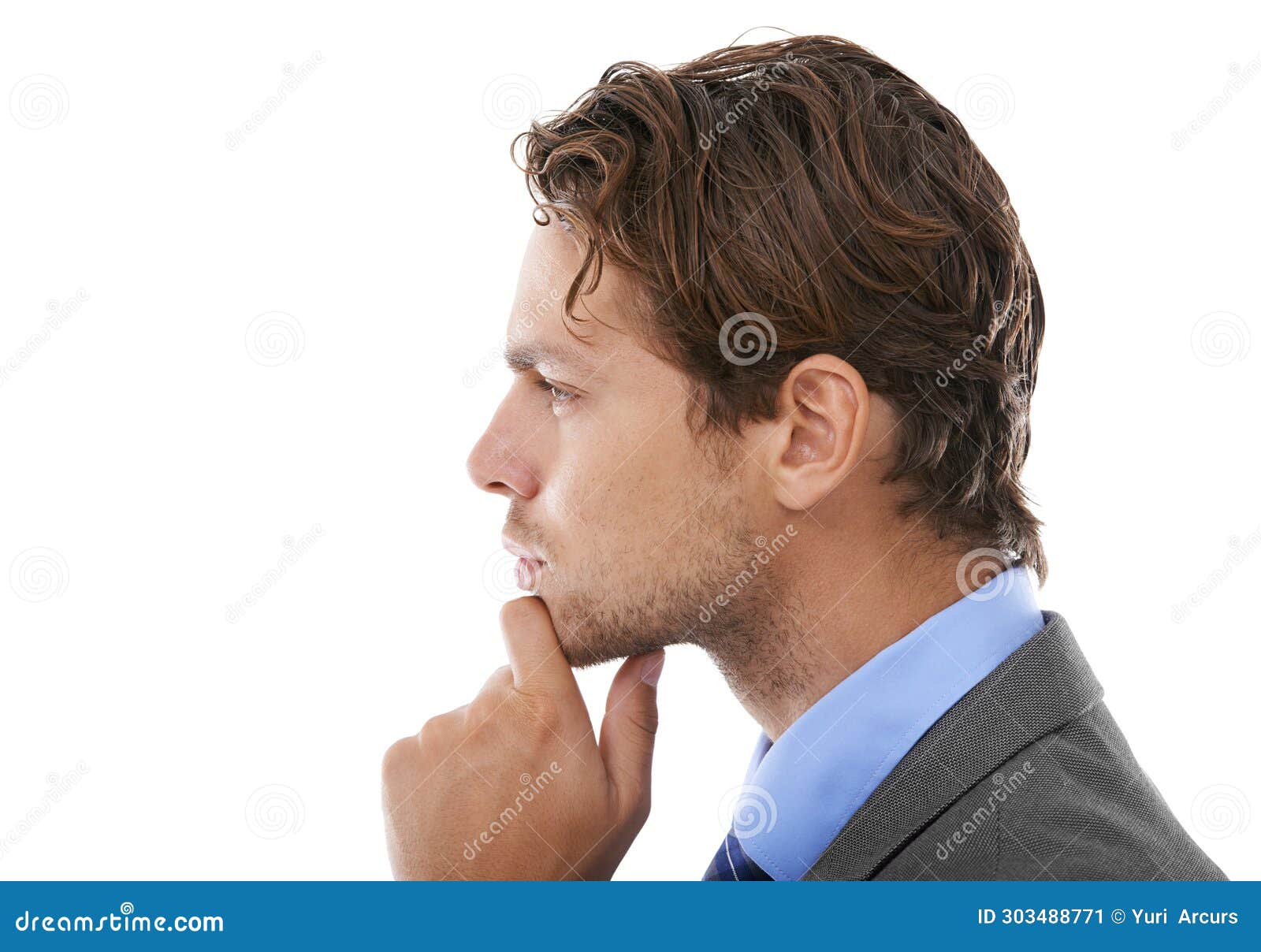 Face Profile, Thinking and Business Man Ideas for Problem Solving ...