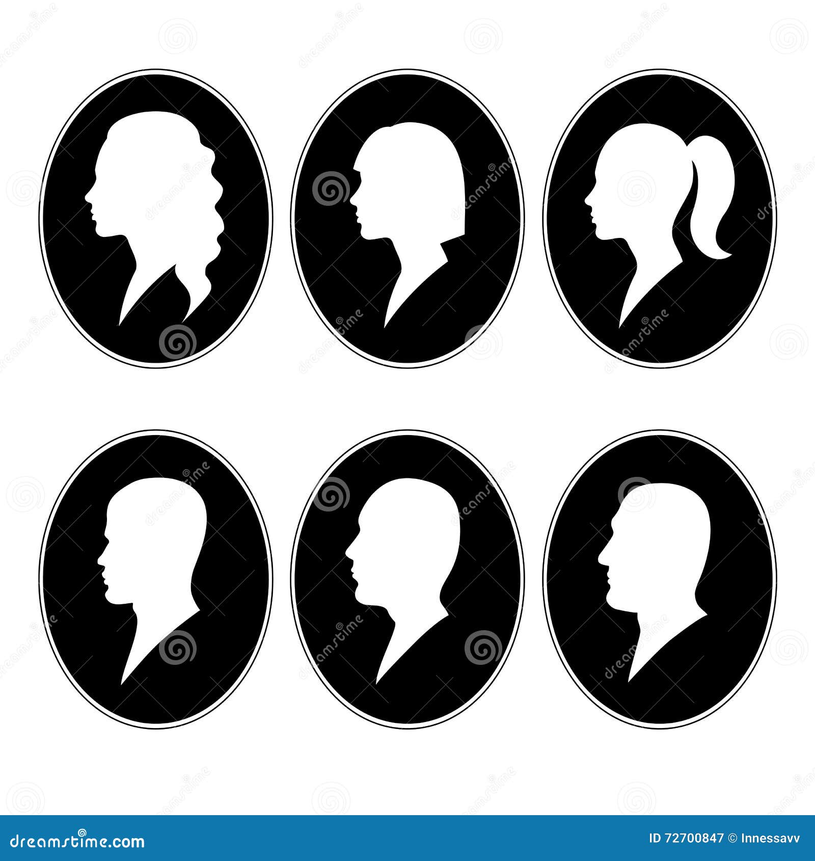 Face in Profile White on a Black Background Stock Vector - Illustration ...