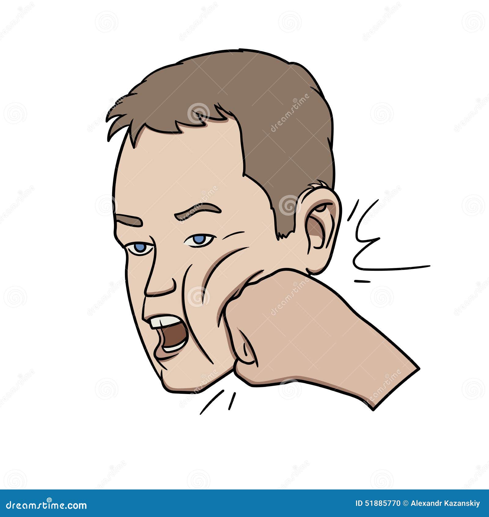 Face Punch. Human Hand With A Clenched Fist. Vector Black Illustration ...